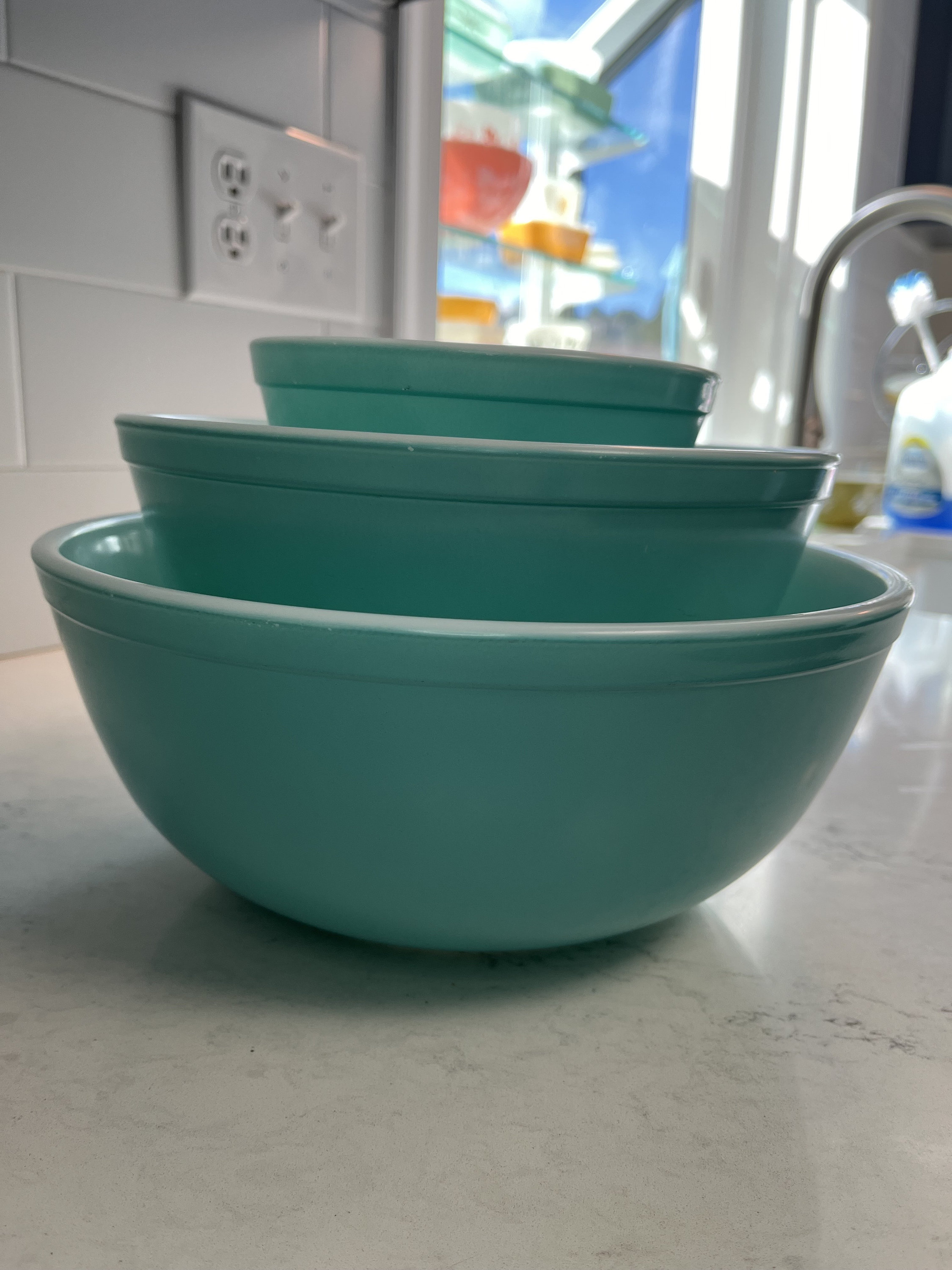 Vintage Pyrex Robin Egg Blue Set of 3/4 Nesting Bowls in GREAT ...