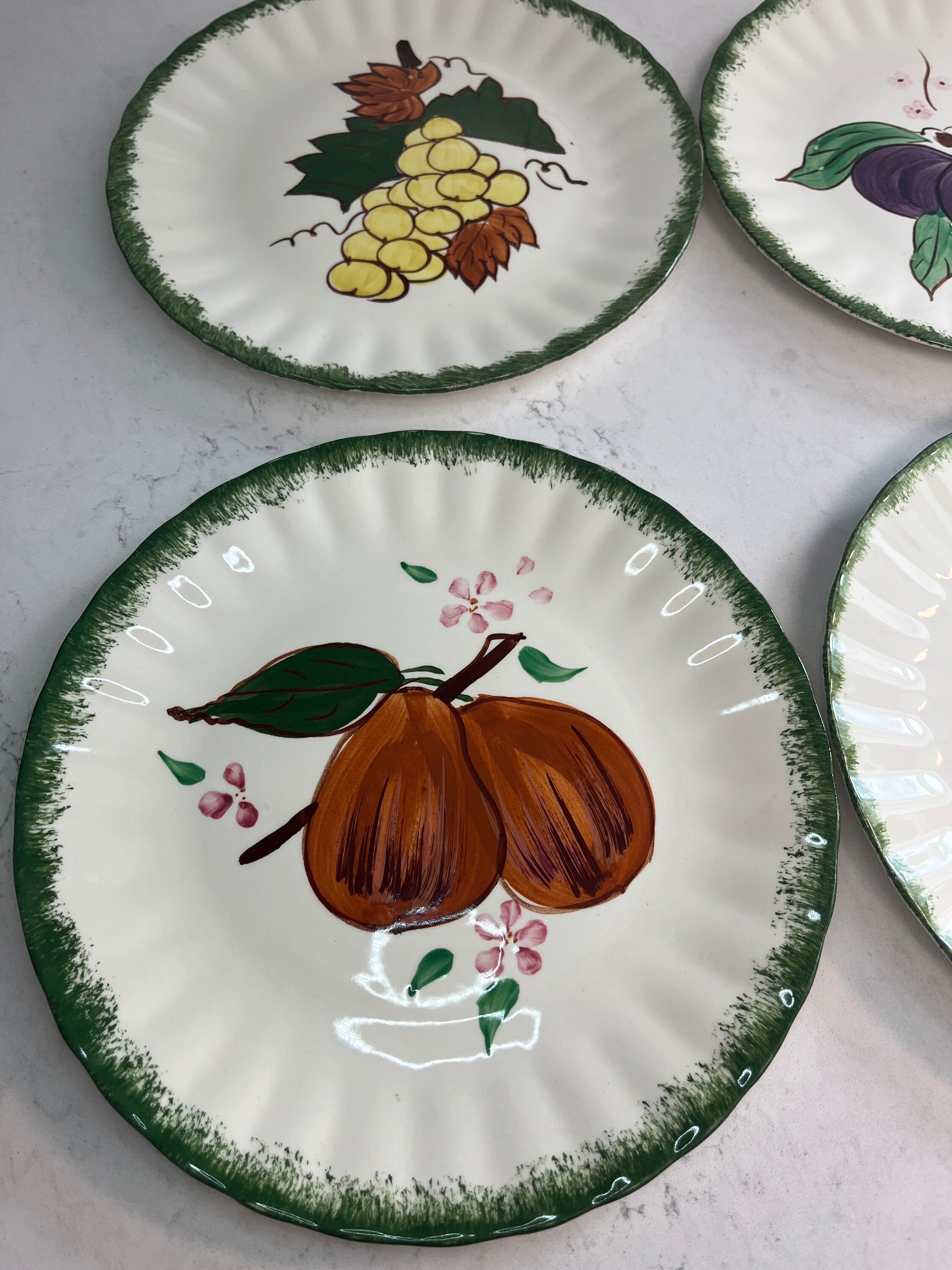 Vintage 1940s BLUE RIDGE Pottery Salad Plates. Set of 8. - Etsy