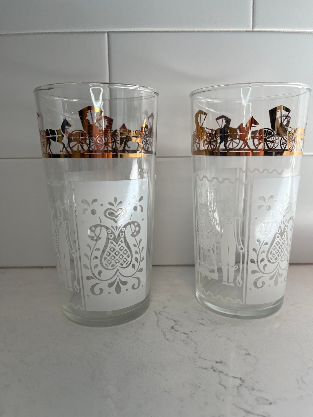 Vintage Anchor Hocking Drinking Glasses, Dutch Pattern - Etsy