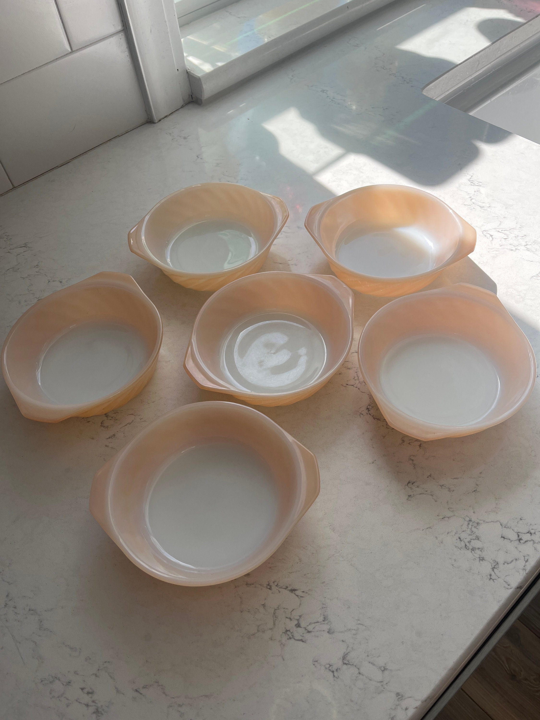 Vintage Fire King Peach Lusterware Crème Brûlée Dishes, Set of 6 - Etsy