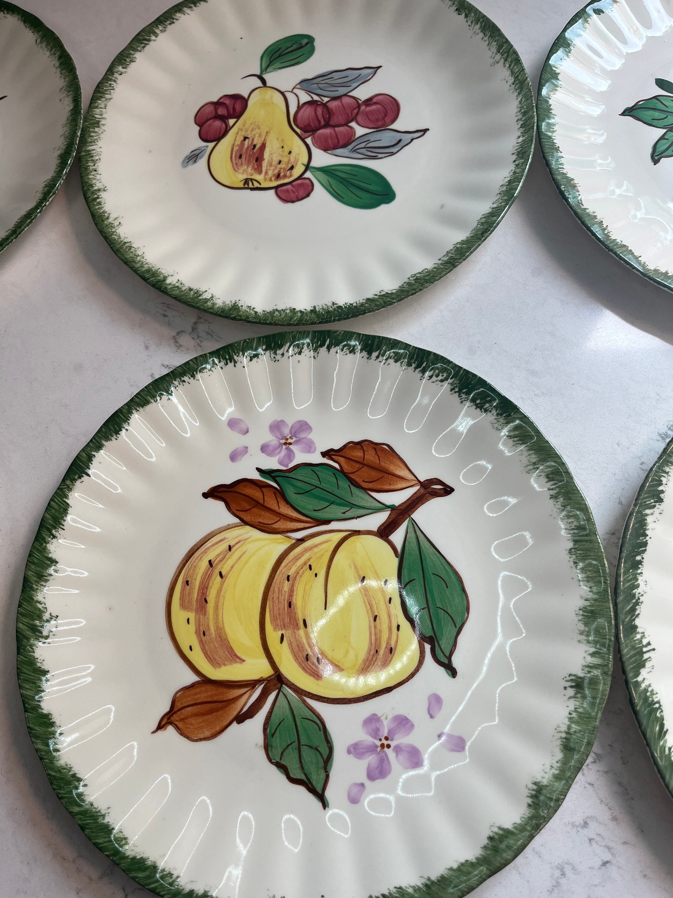 Vintage 1940s BLUE RIDGE Pottery Salad Plates. Set of 8. - Etsy