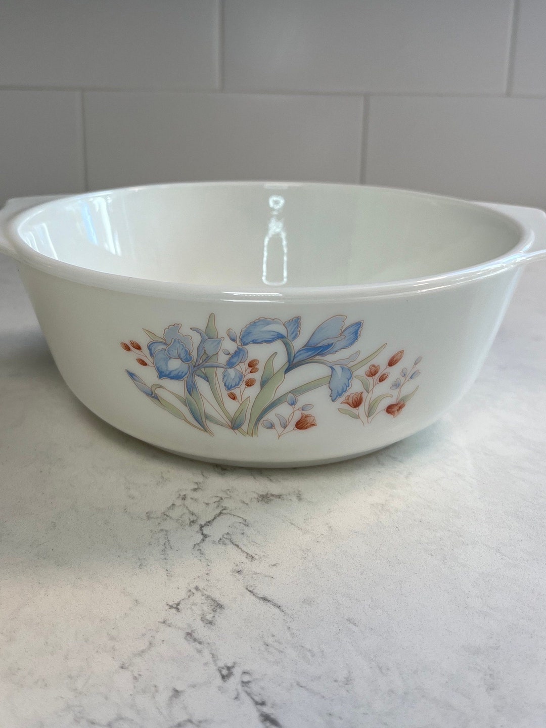 Vintage English Pyrex, Blue Iris, Made in England - Etsy