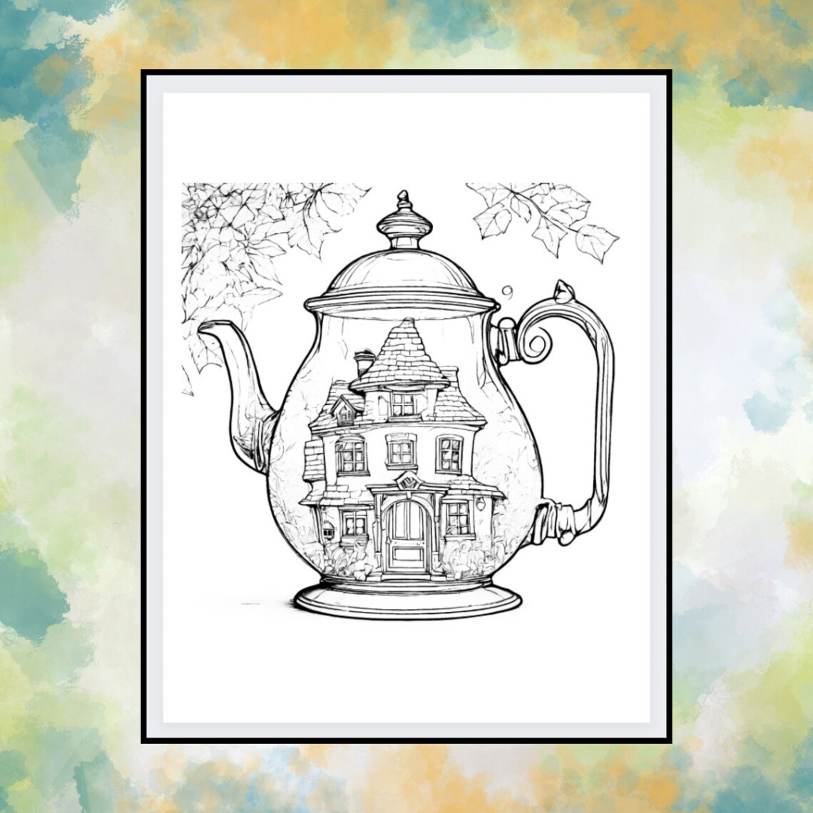 INSTANTDOWNLOAD 50 Coloring Pages Fairy House Teapot Fantasy - Etsy