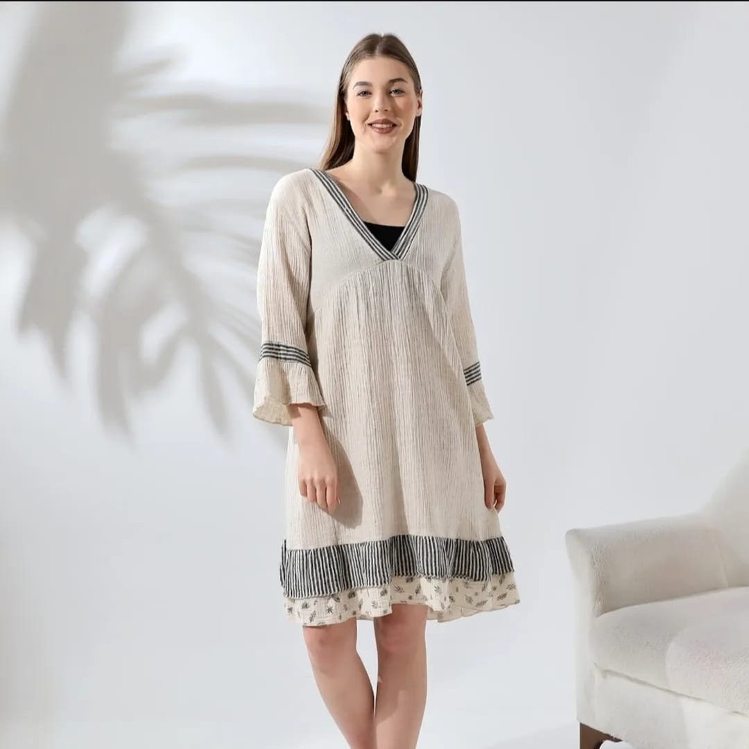 Cream Colored Summer Cotton Dress- Etnic Clothes-otantic Clothes ...