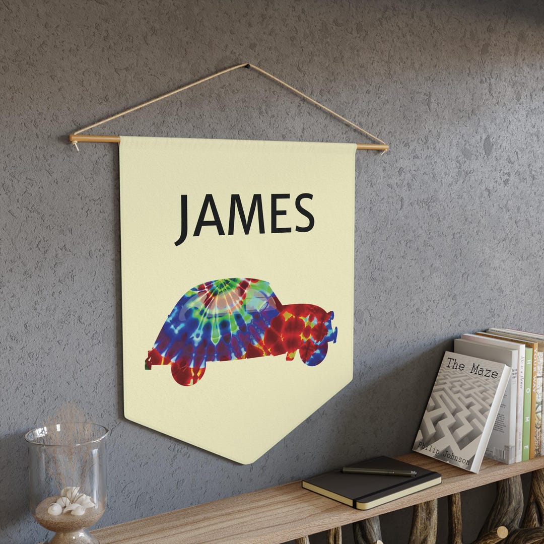Tie-dye Car Pennant Banner - Custom Wall Hanging Art - Etsy