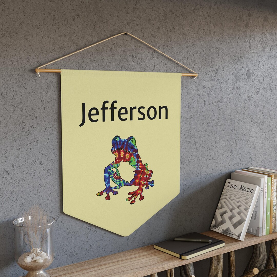 Personalized Tie-dye Frog Pennant Banner - Custom Wall Hanging Art - Etsy