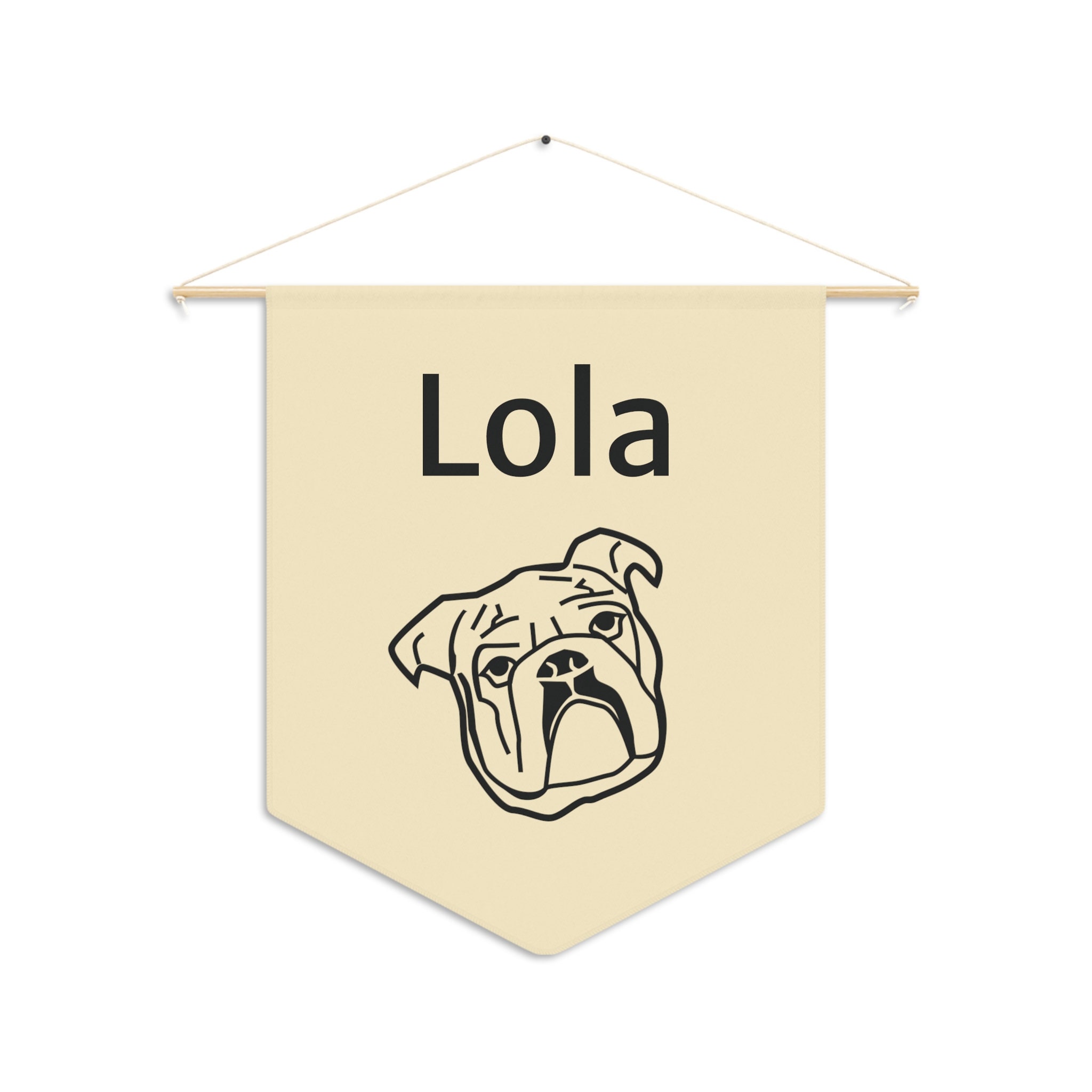 Personalized Bulldog Pennant Banner - Custom Wall Hanging Art - Etsy