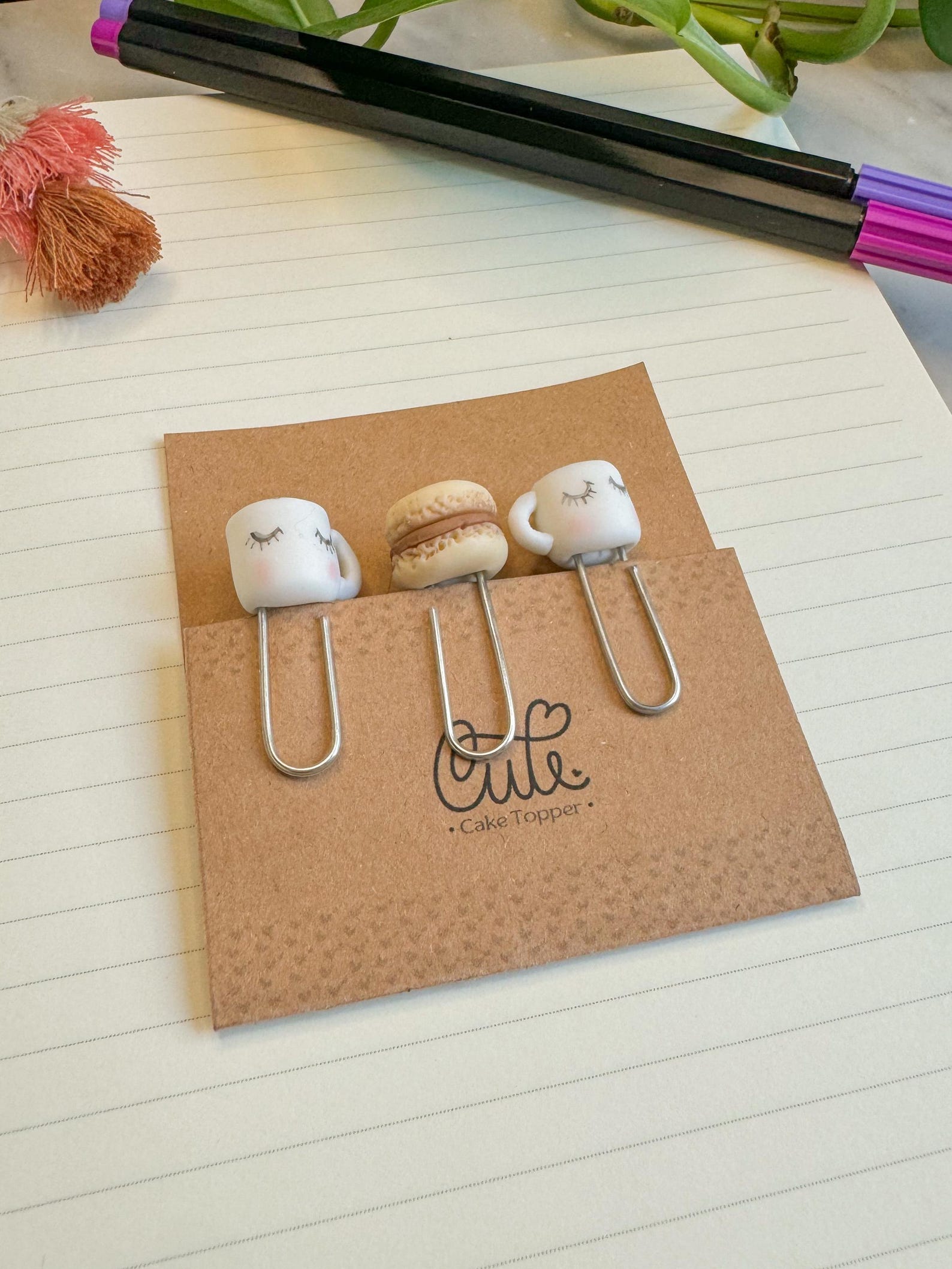 Personalized Paper Clip Trio Candy Cold Porcelain Clay - Etsy