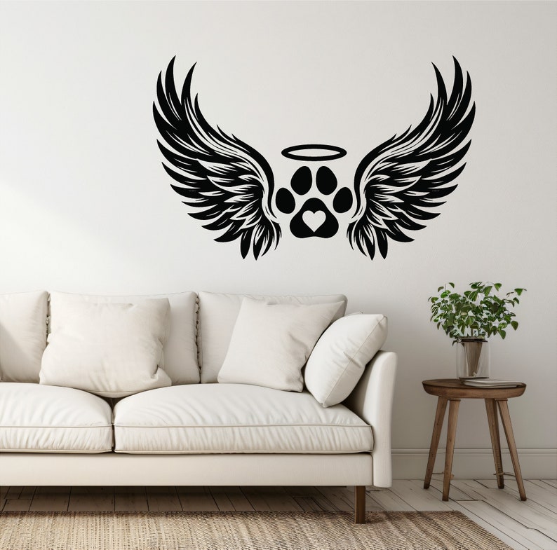 In Memory of Pet Decal Rest in Peace Dog Decal Angel Wings Pup Decal ...