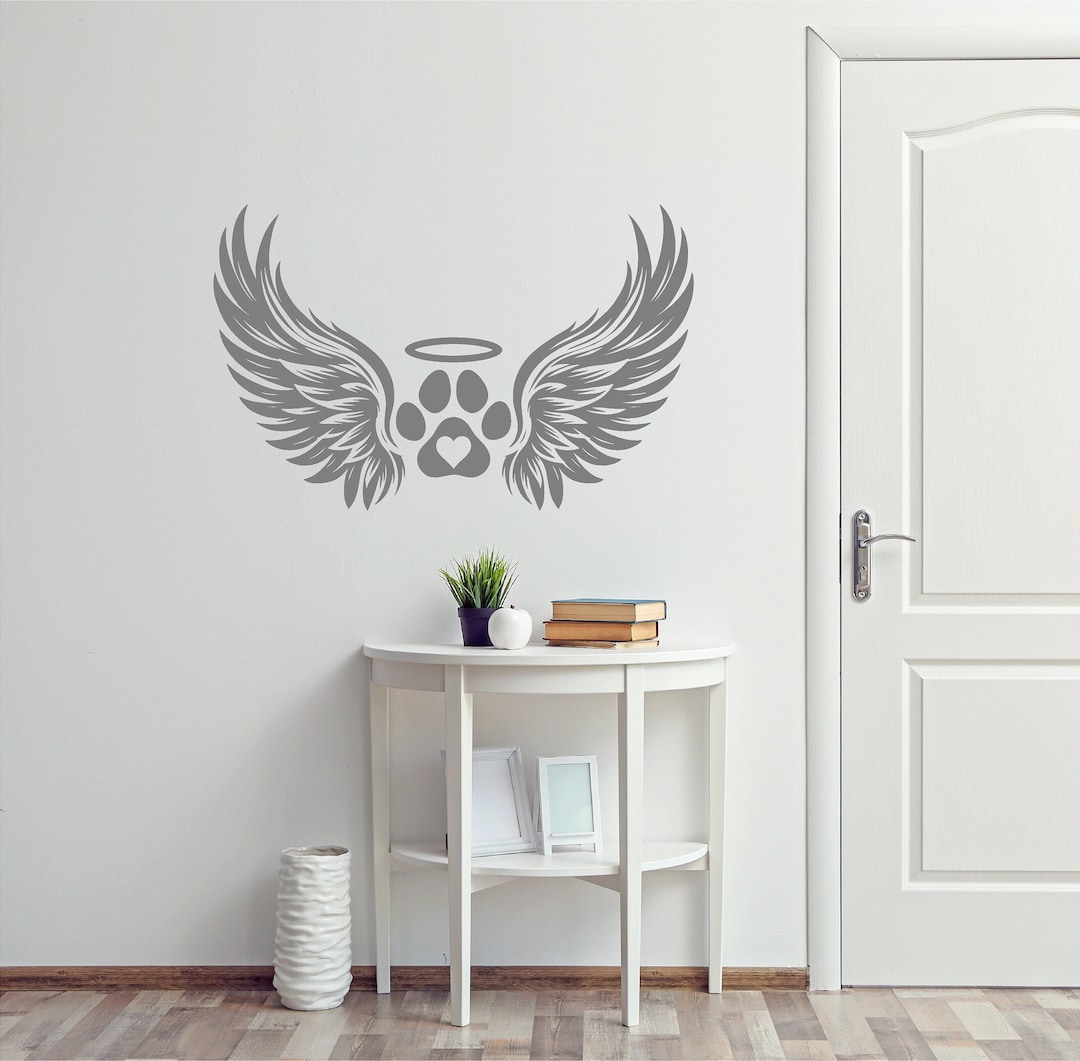In Memory of Pet Decal Rest in Peace Dog Decal Angel Wings Pup Decal ...