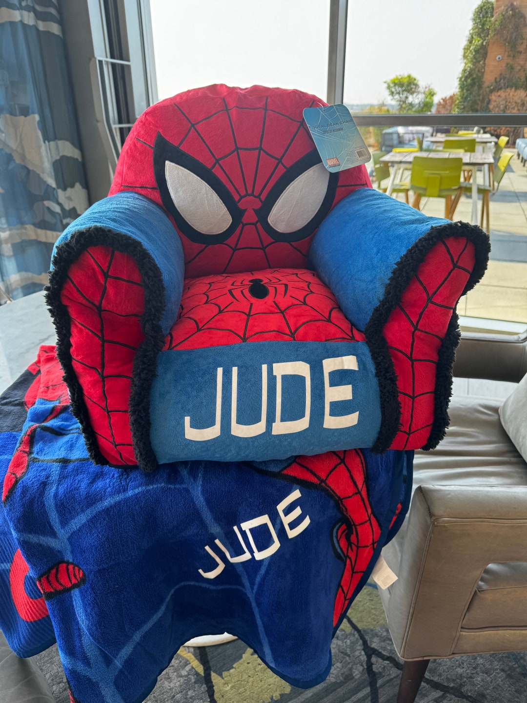 Custom Spiderman Blue Red Toddler Baby Memory Foam Chair| Cozy Room ...