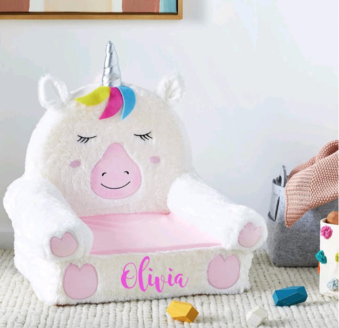 Personalized Kids Rainbow Unicorn Chair With Custom Name – Adorable ...