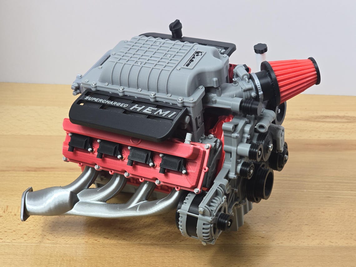 Hellcat Model Engine FDM 3D Printed Built and With Stand - Etsy
