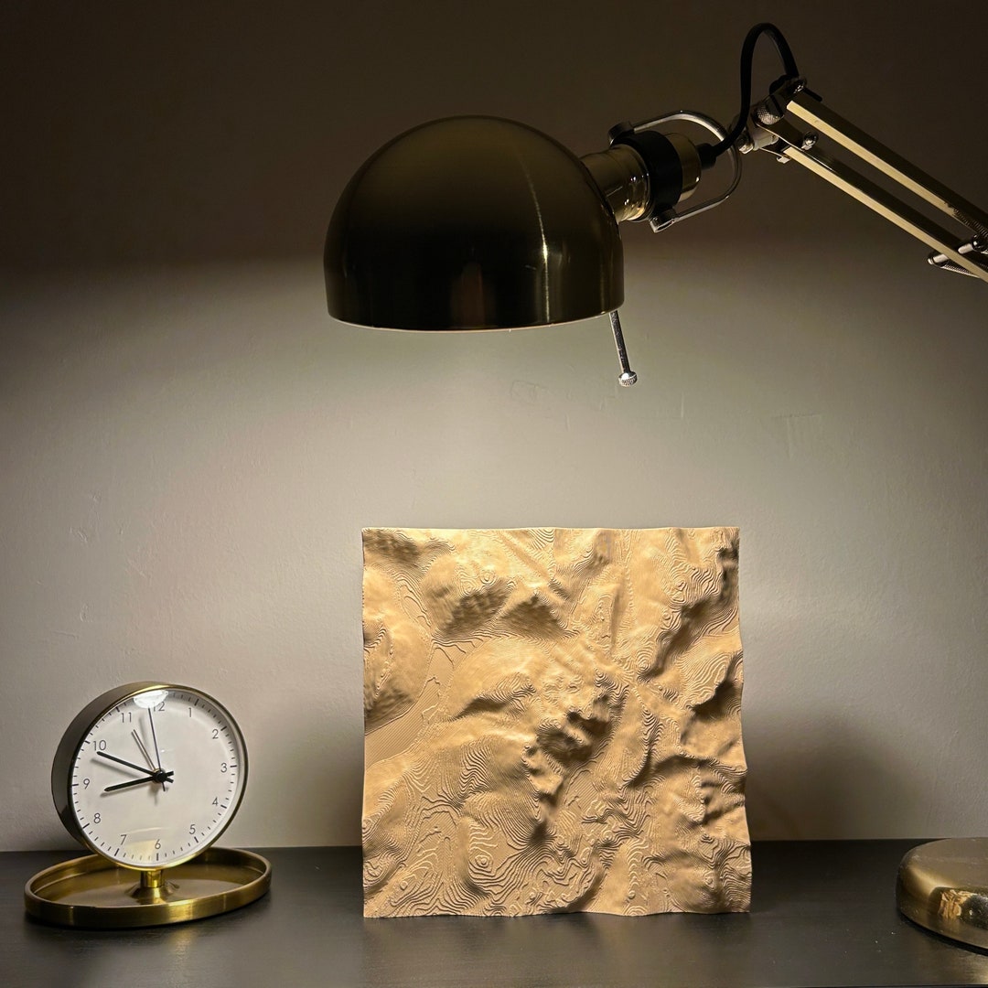Scafell Pike 3D Terrain Topography Map Scale Model, Visible Contours ...