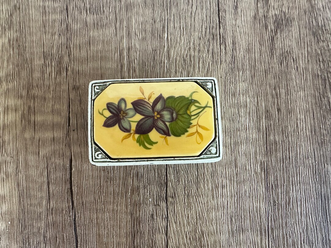 Florenza Floral Trinket Box - Vintage Jewelry Box With Lid - Etsy