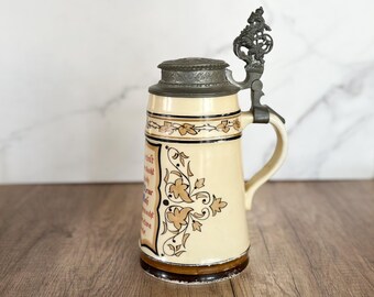 Vintage German Stein With Pewter Lid - Etsy
