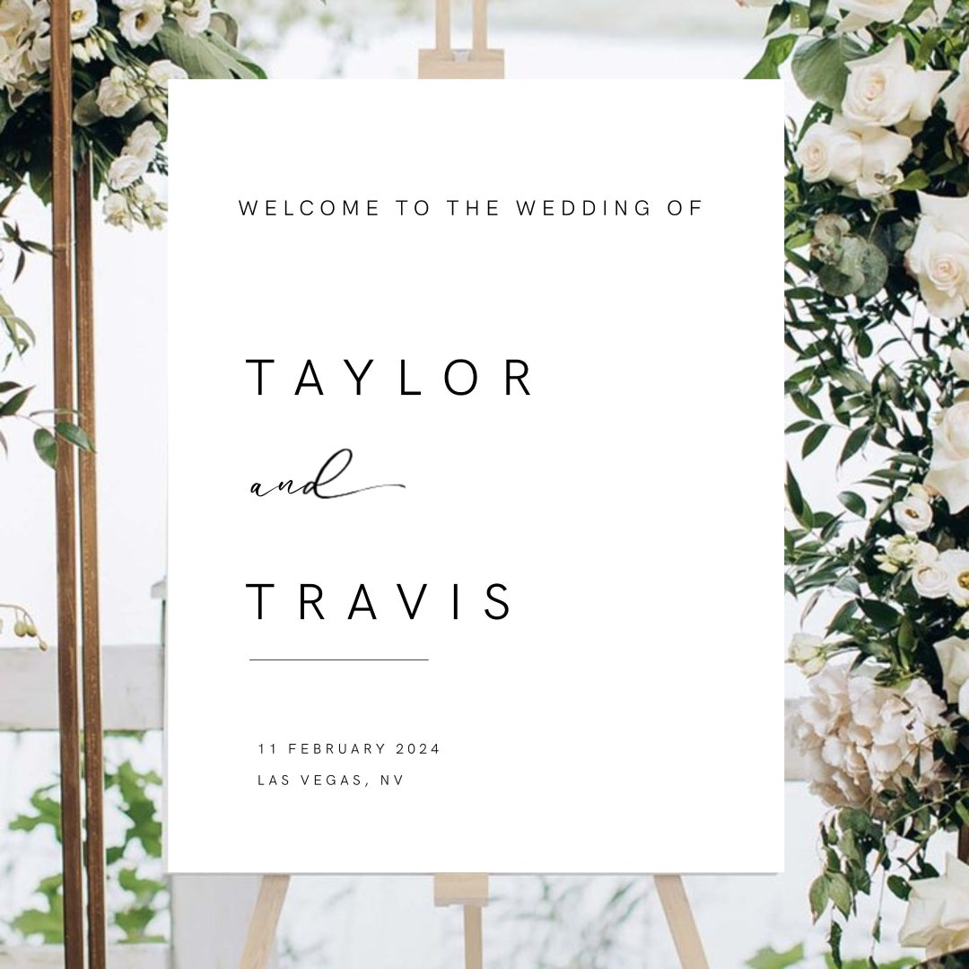 MINIMALIST WEDDING SIGN Modern Wedding Sign Bundle, Large Wedding Sign ...