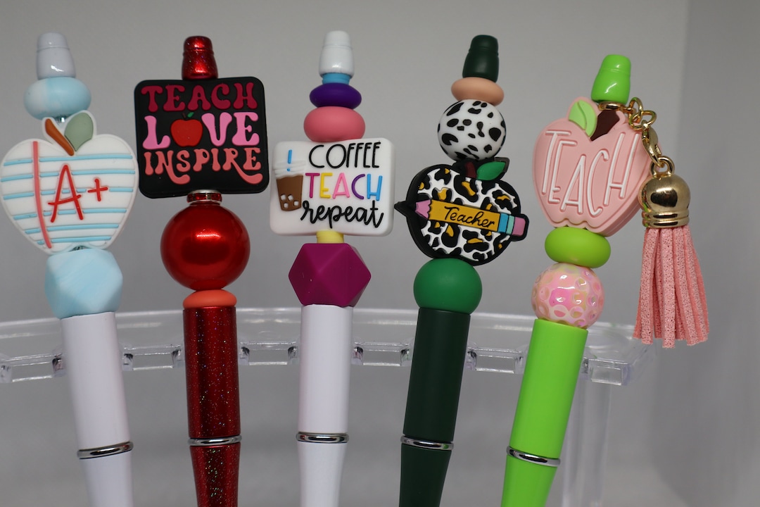 Teacher Beaded Pens Teacher Gifts Teacher Pens Journal Pens Focal Beads ...