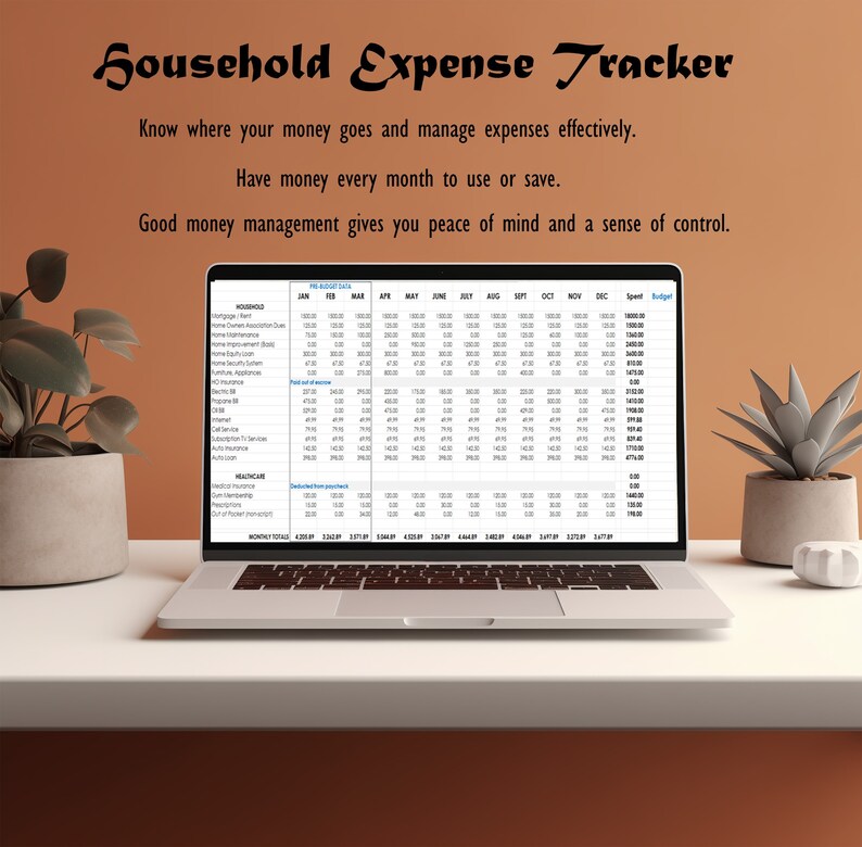 Household Expense Tracker Manages All Common Home Expenses. - Etsy