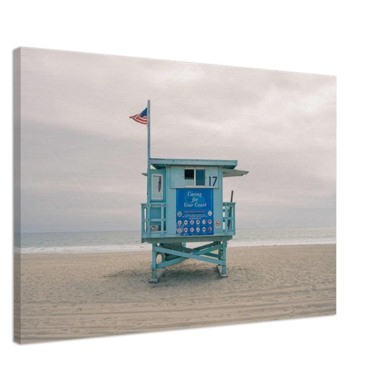 Beach Lifeguard Tower Photo Print, Canvas Wall Art, Santa Monica ...