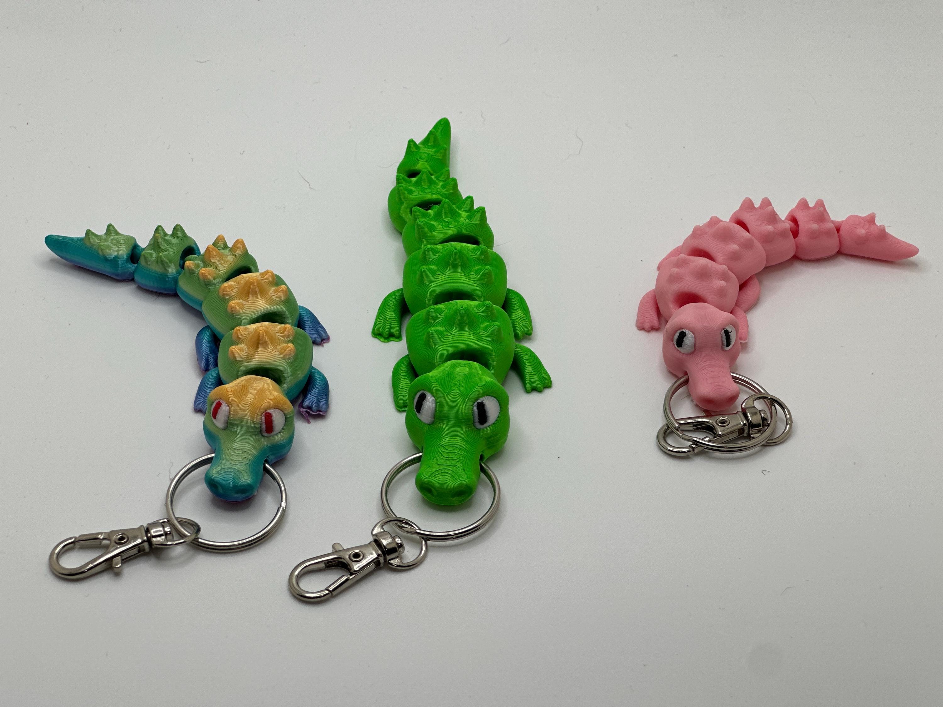 3d Printed Flexible Gator Key Chain | Available in Multiple Colors - Etsy