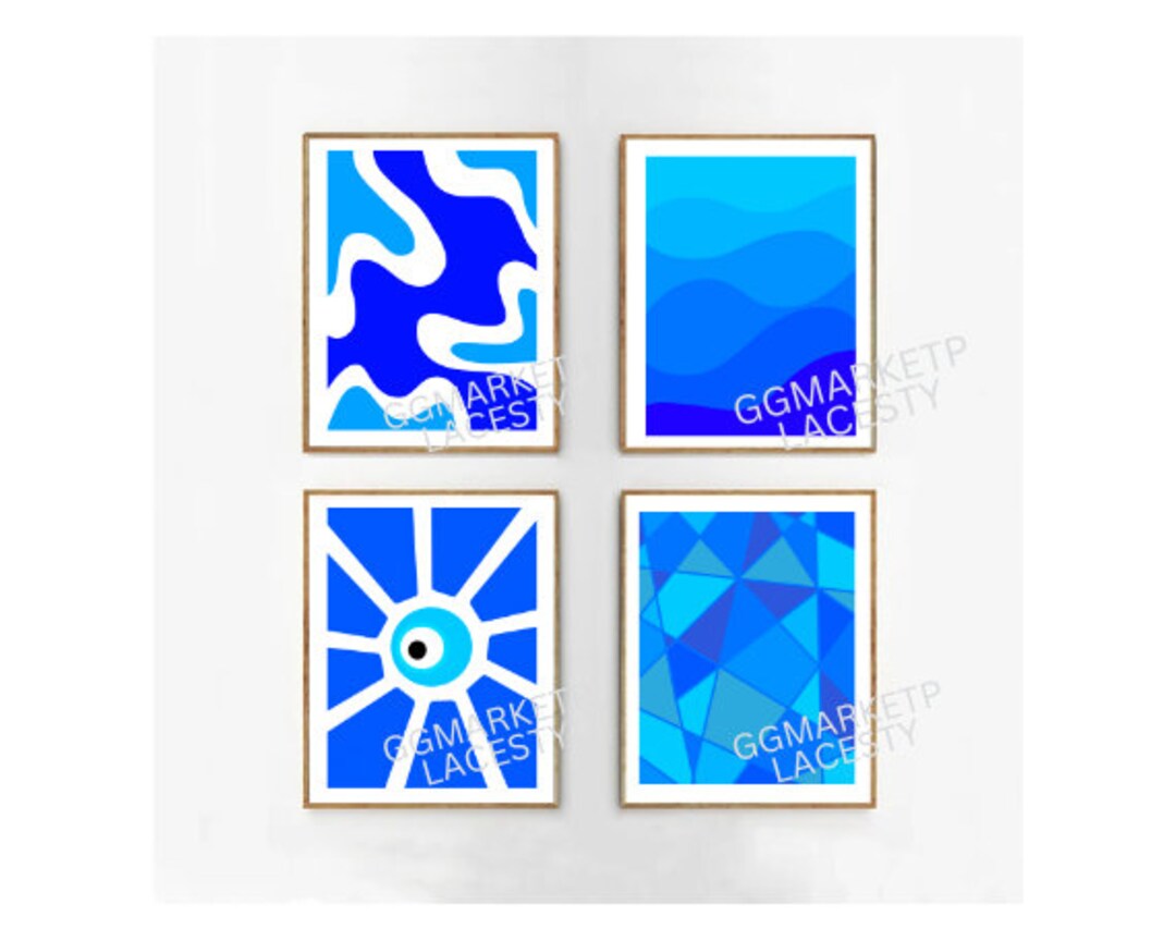 Blue Wall Posters Digital Prints, Customisable Size BLUE - Etsy