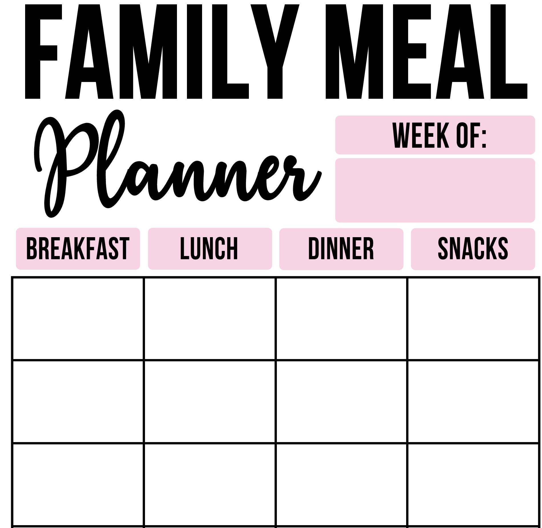 Family Meal Planner - Etsy