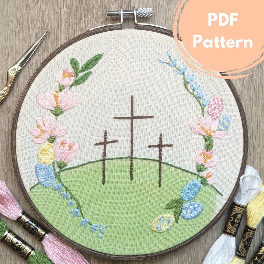 Easter Hand Embroidery Pattern, Spring Hand Embroidery Pattern, Easter ...