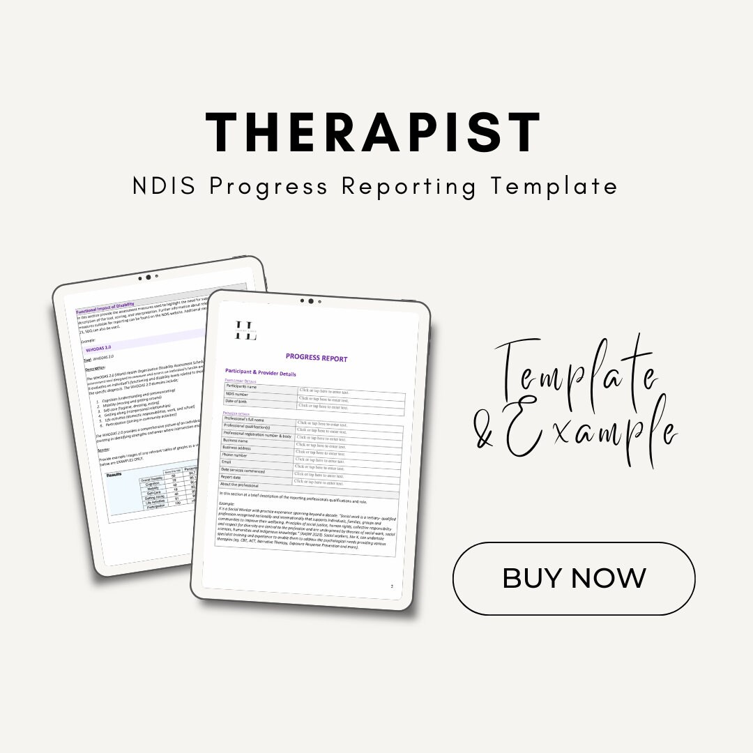 Therapist NDIS Progress Report Template - Etsy Australia