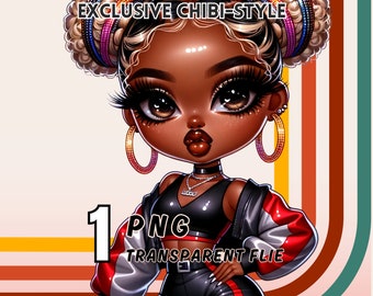 Exclusive Chibi-style Fashion Clipart African American Chibi ...