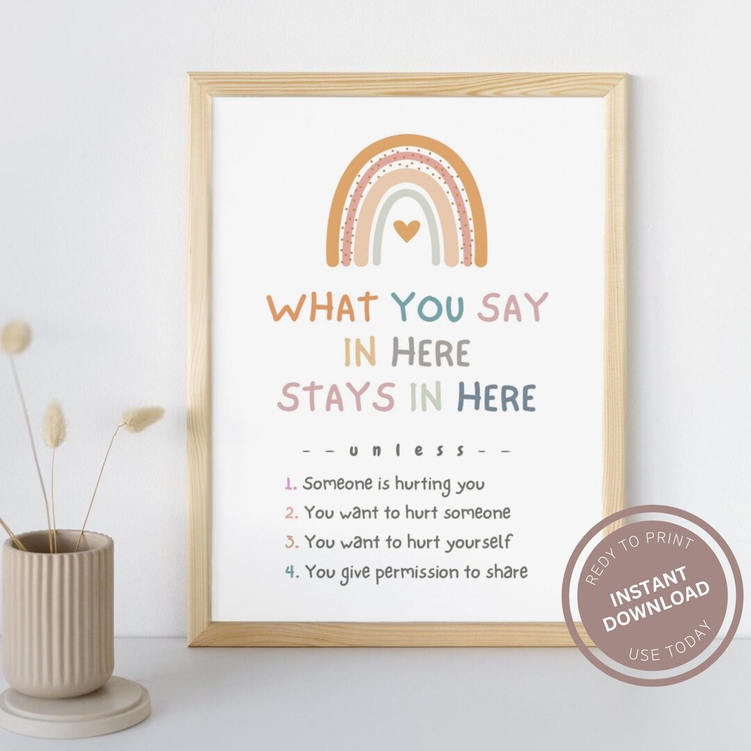 Poster Therapy Confidentiality Sign, School Counselor Wall Art ...