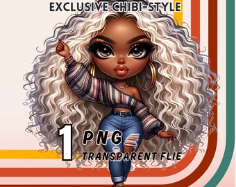 Exclusive Chibi-style Fashion Clipart African American Chibi ...