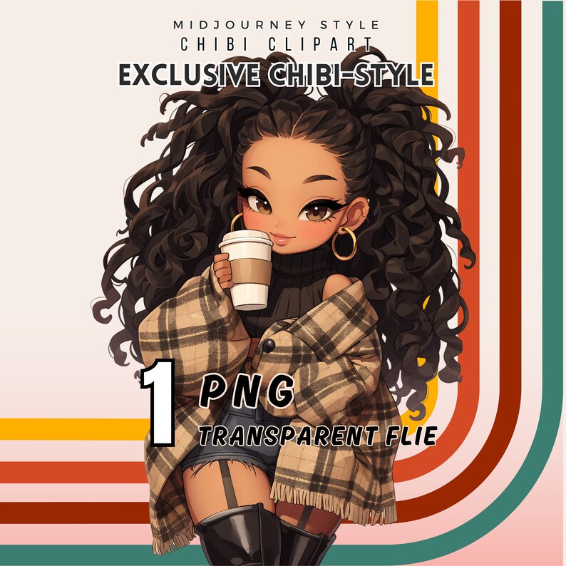 Exclusive Chibi-style Fashion Clipart African American Chibi ...