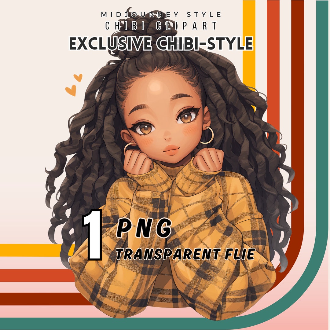 Exclusive Chibi-style Fashion Clipart African American Chibi ...