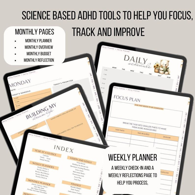 ADHD Digital Planner for iPad & Tablet: Daily Focus, Routine Tracker ...