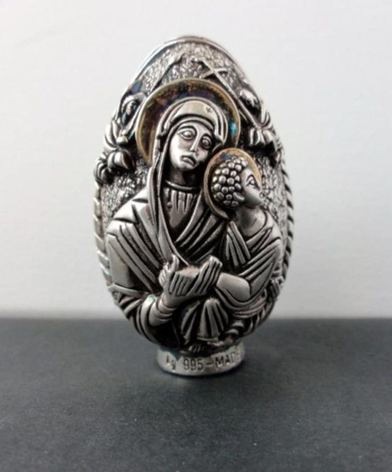 Vintage 1960s Sterling Silver Greek 3" Easter Icon Egg - Etsy