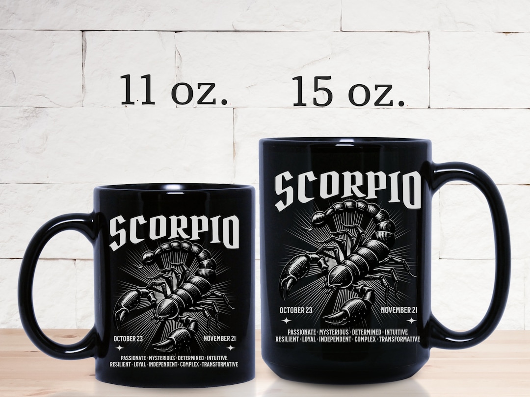 Scorpio Zodiac Coffee Mug, Scorpio Mug, Scorpio Astrology Mug, Scorpio Birthday Gift, Black ...