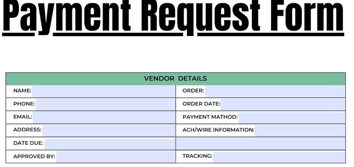 Payment Request Form - Digitally Fillable or Printable - Etsy