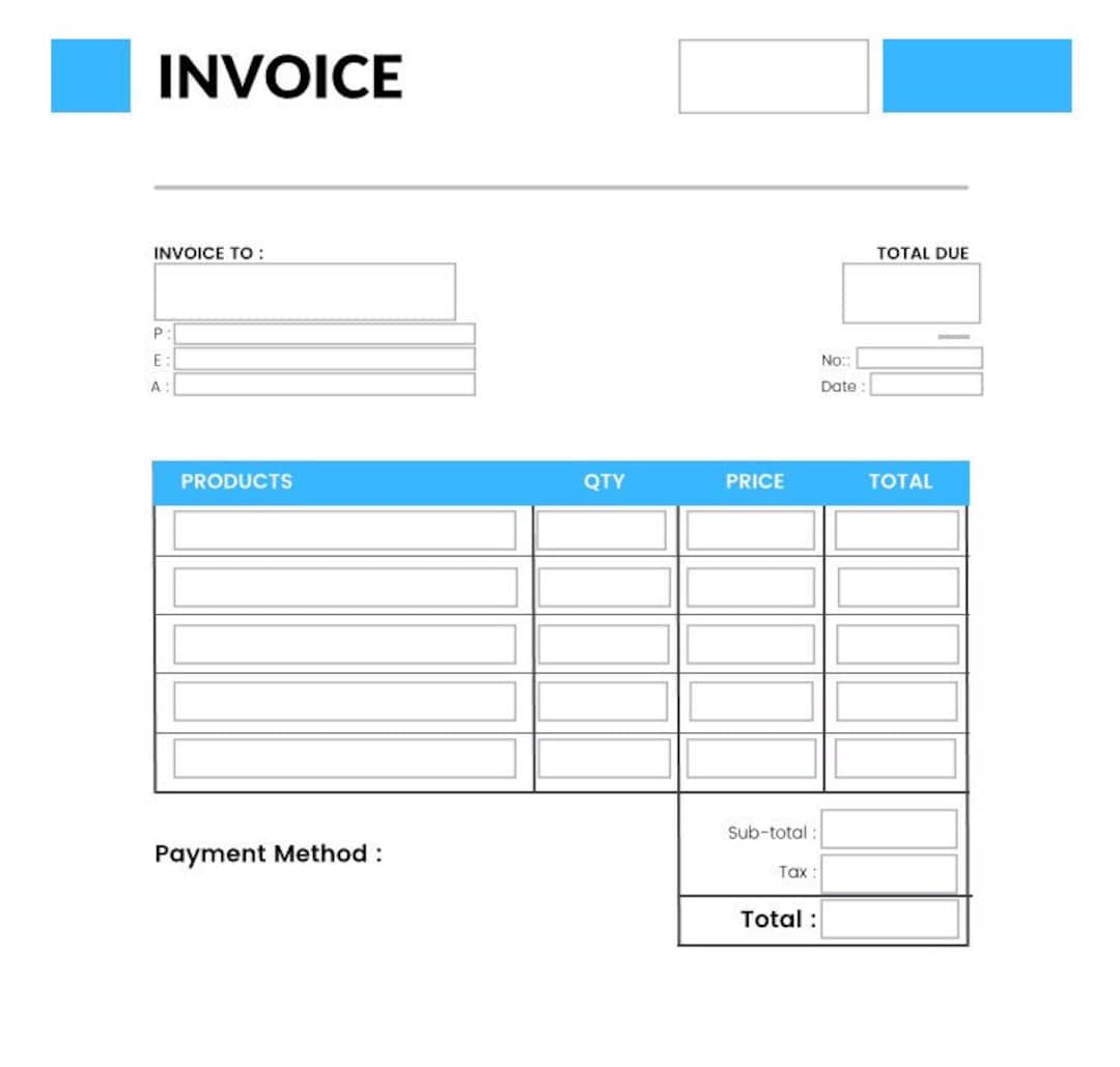 Digitally Fillable Invoice - Etsy