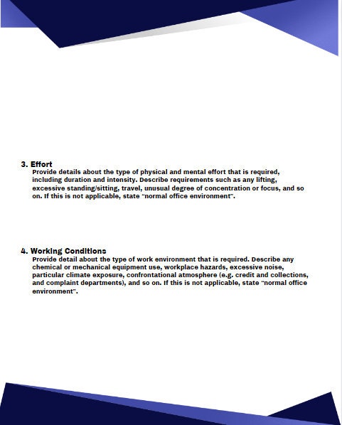 Job Description - Editable/fillable and Printable - Etsy