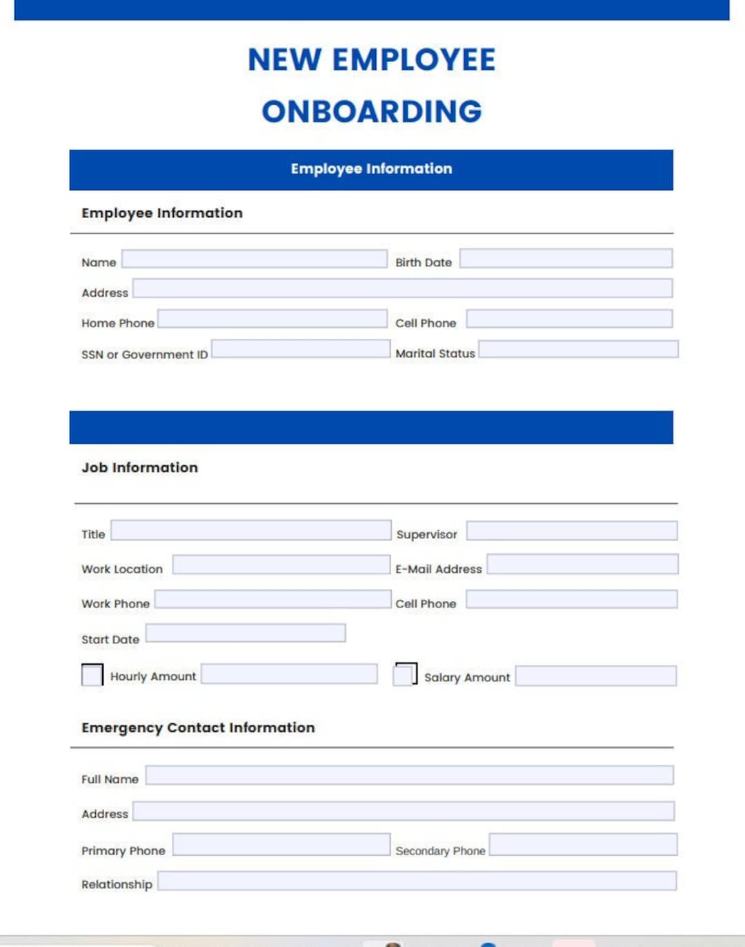 New Employee Onboarding Packet FILLABLE - Etsy