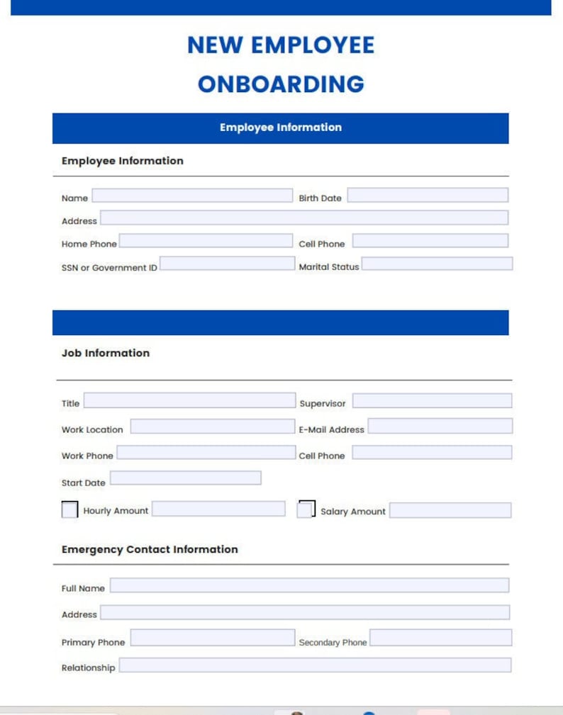 New Employee Onboarding Packet FILLABLE - Etsy