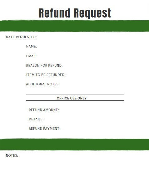 Fillable Refund Request - Etsy