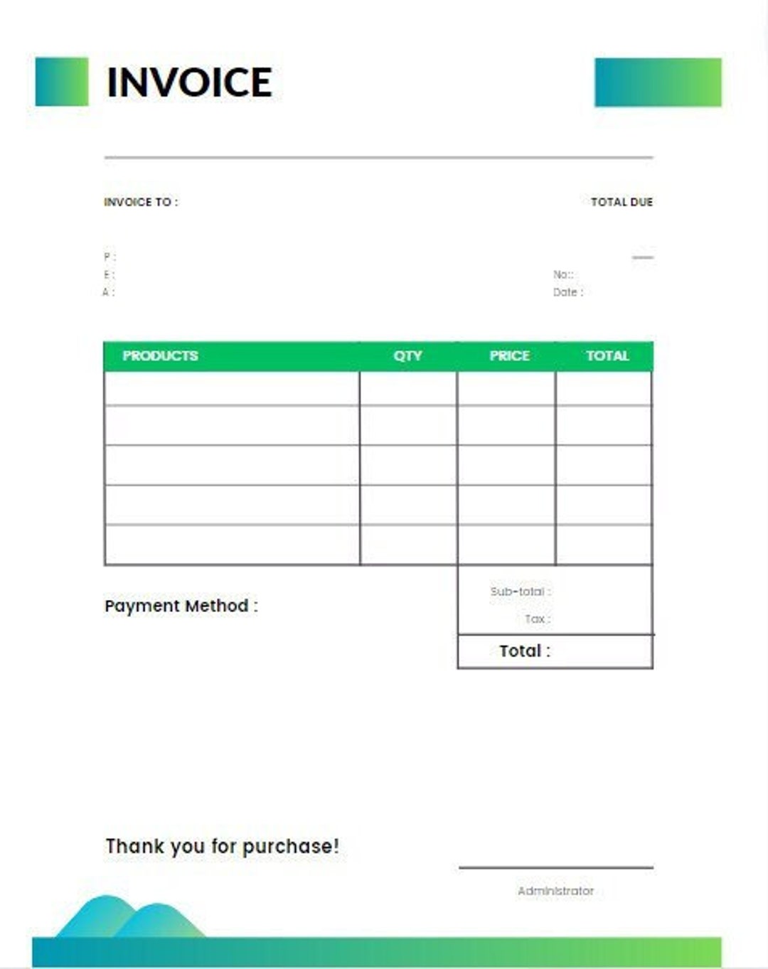 Digitally Fillable Invoice - Etsy