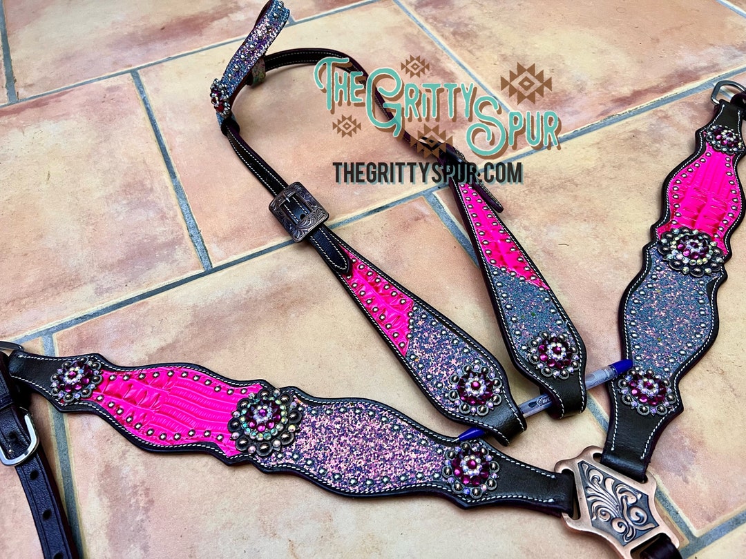 Made to Order Pink Glitter and Gator Tack Set Exclusive to My Business ...