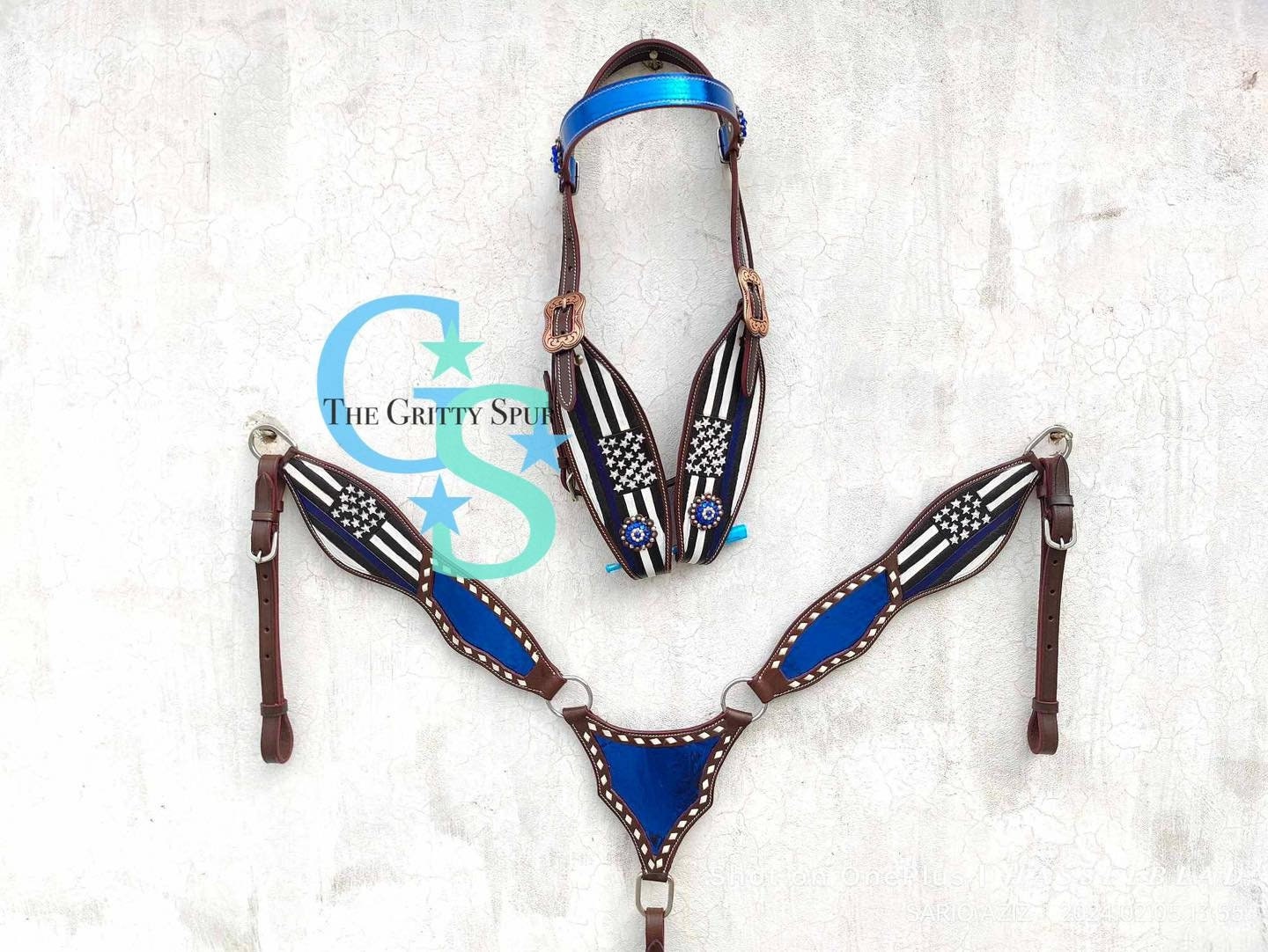 Thin Blue Line Horse Tack Set - Etsy