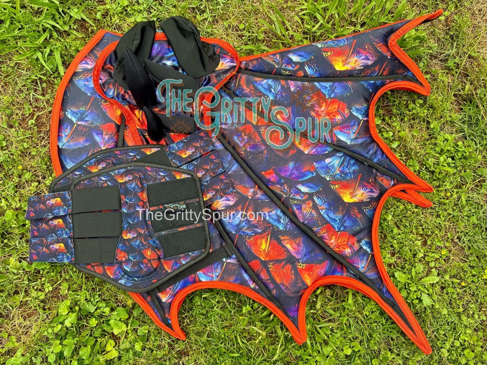 Mythical Creature Wing Saddle Pad SET- Pad, Bonnet and Splint Boots ...