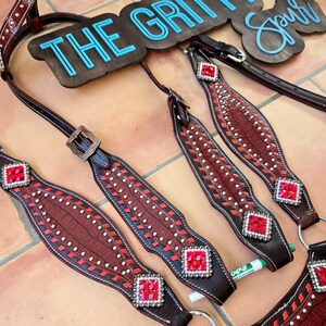 Red Gladiator Style Tack Set - Etsy