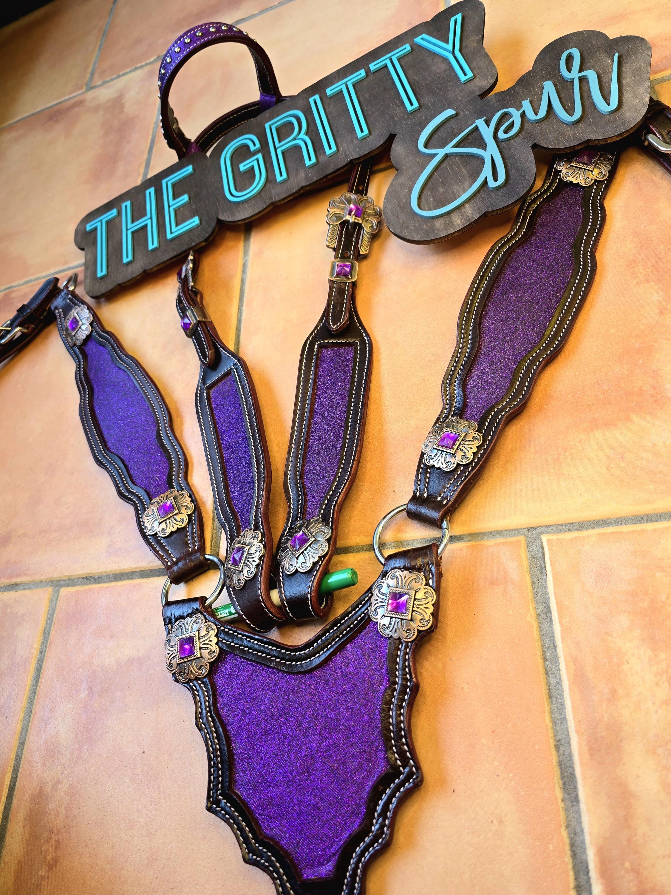 Purple GLITTER Gladiator Style Tack Set - Etsy