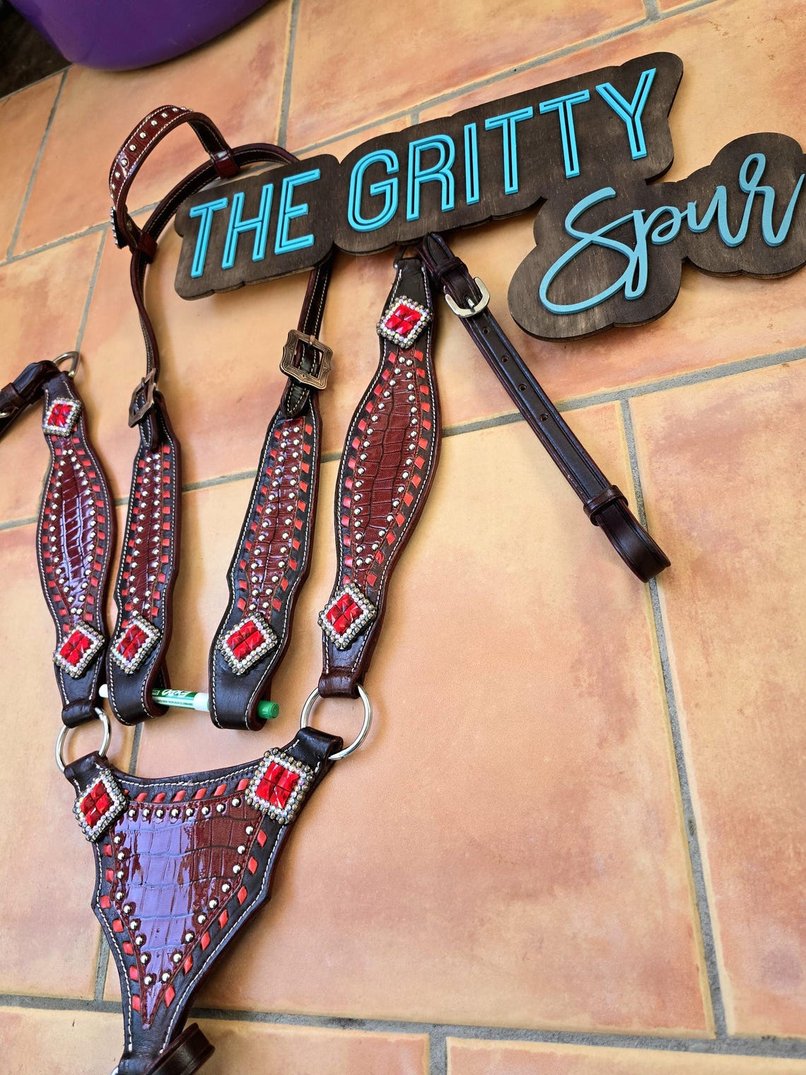 Red Gladiator Style Tack Set - Etsy